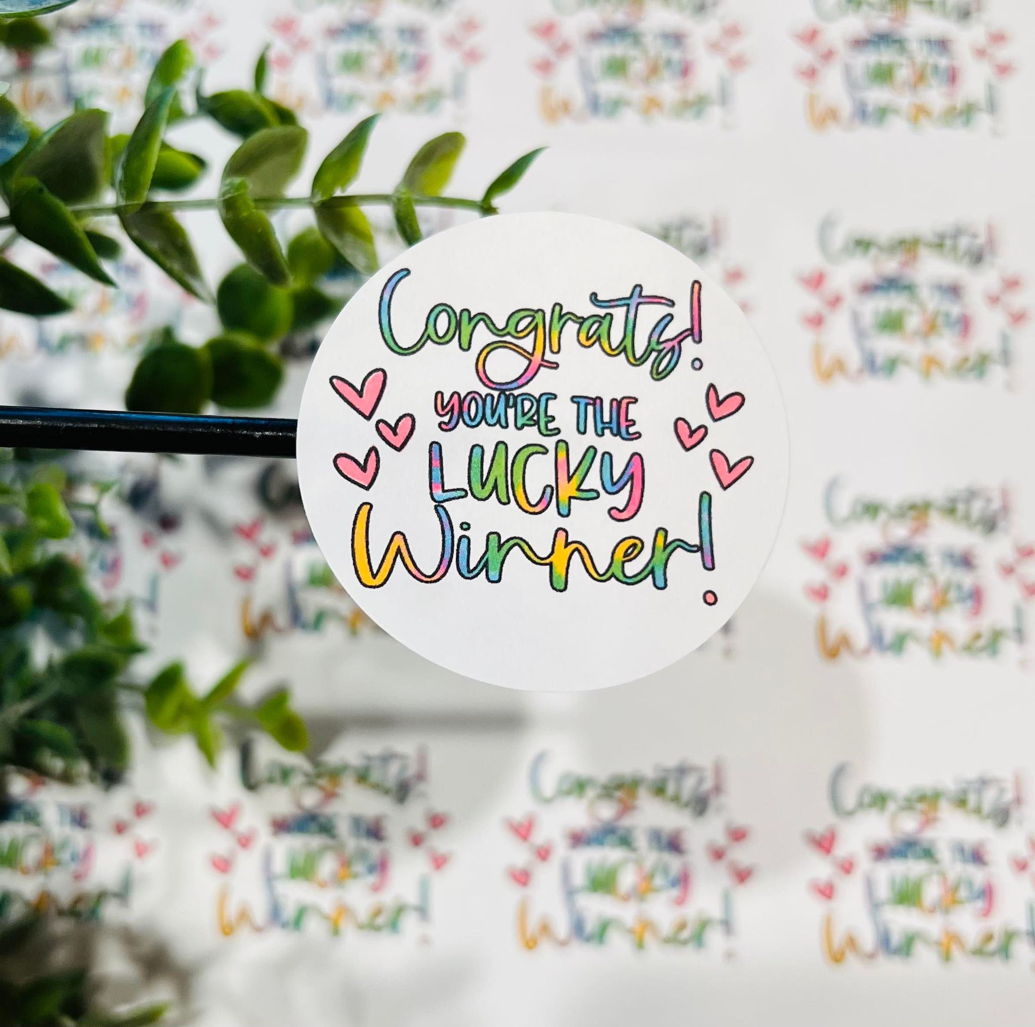 436 Congrats you're the lucky winner! 2 inch round – Creations By Brittney